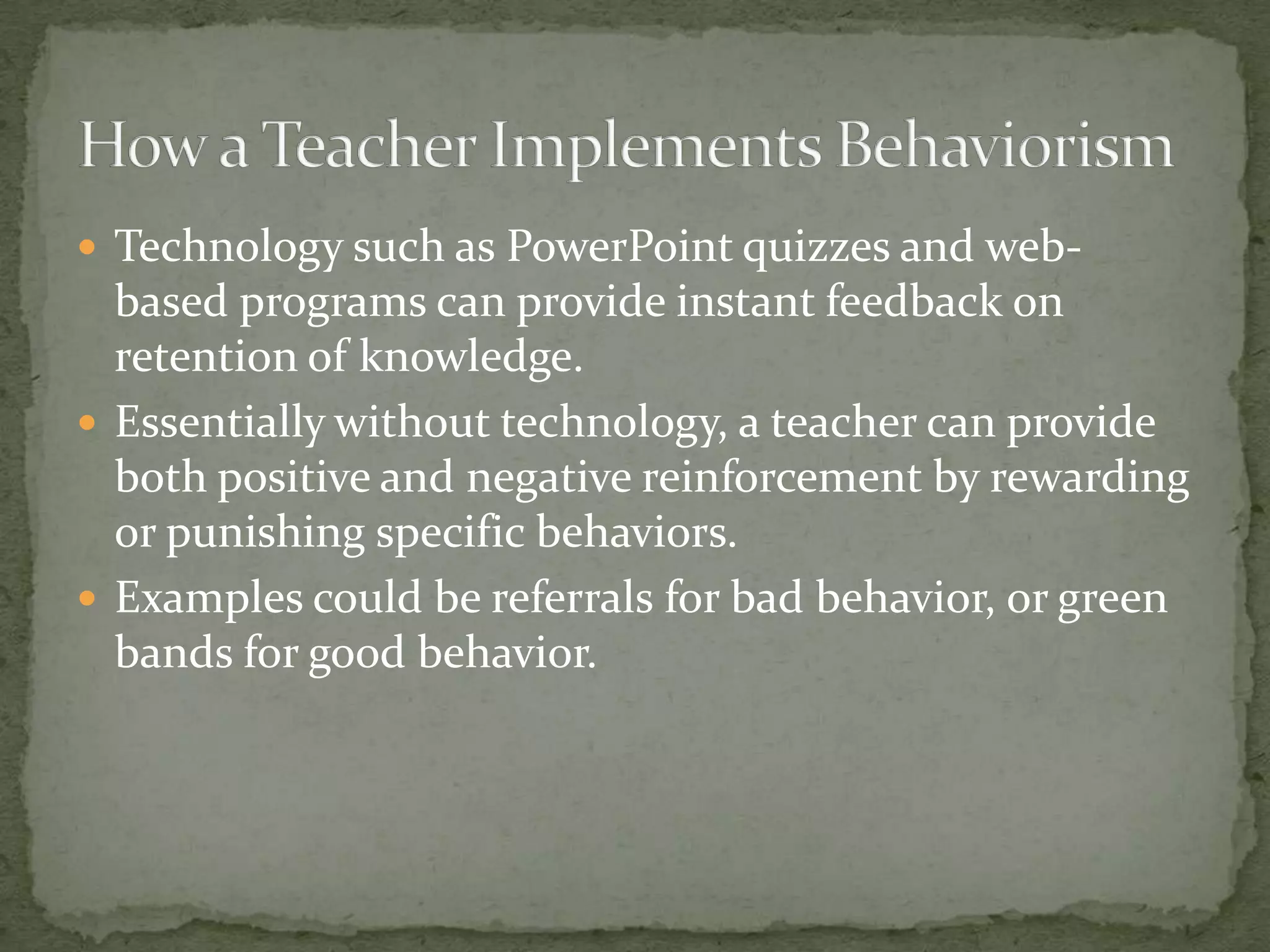 Behaviorism presentation | PPTX
