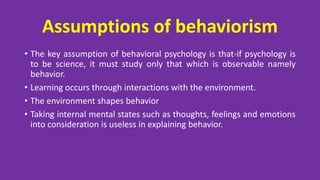 Behaviorism school of thought in psychology | PPTX