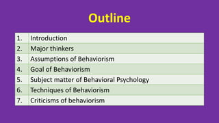 Behaviorism school of thought in psychology | PPTX