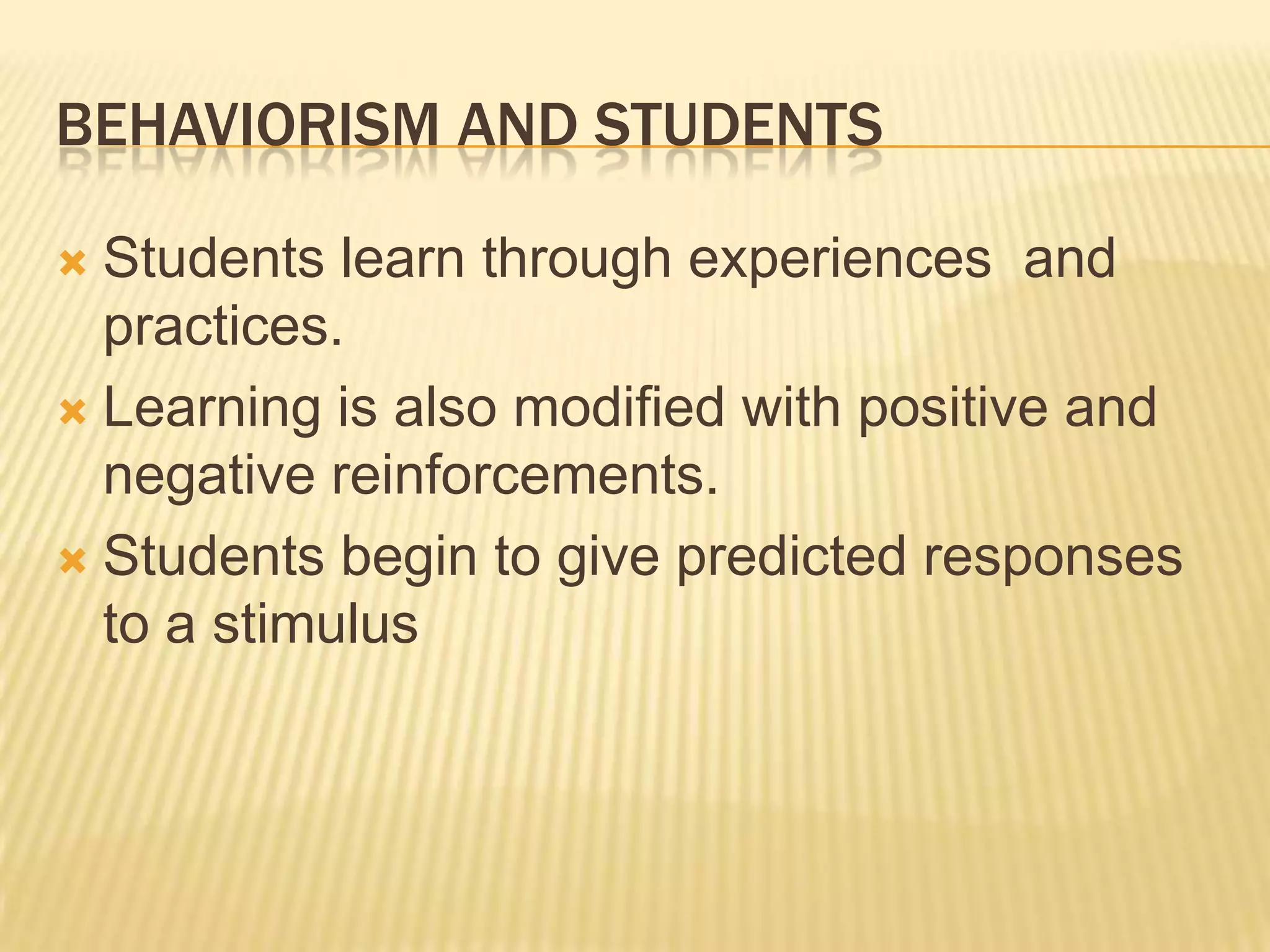 Behaviorism theory of learning | PPTX