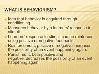 Behaviorism theory of learning | PPTX