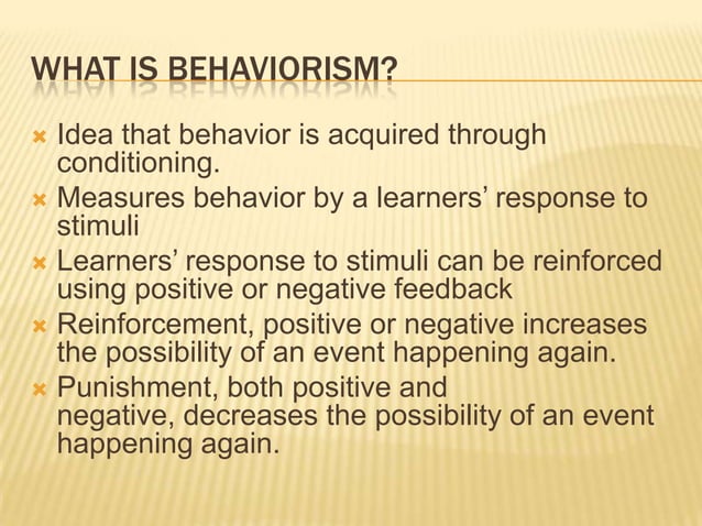 Behaviorism theory of learning | PPTX