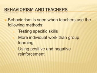 Behaviorism theory of learning | PPTX