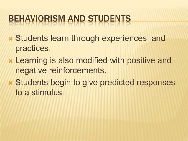 Behaviorism theory of learning | PPTX