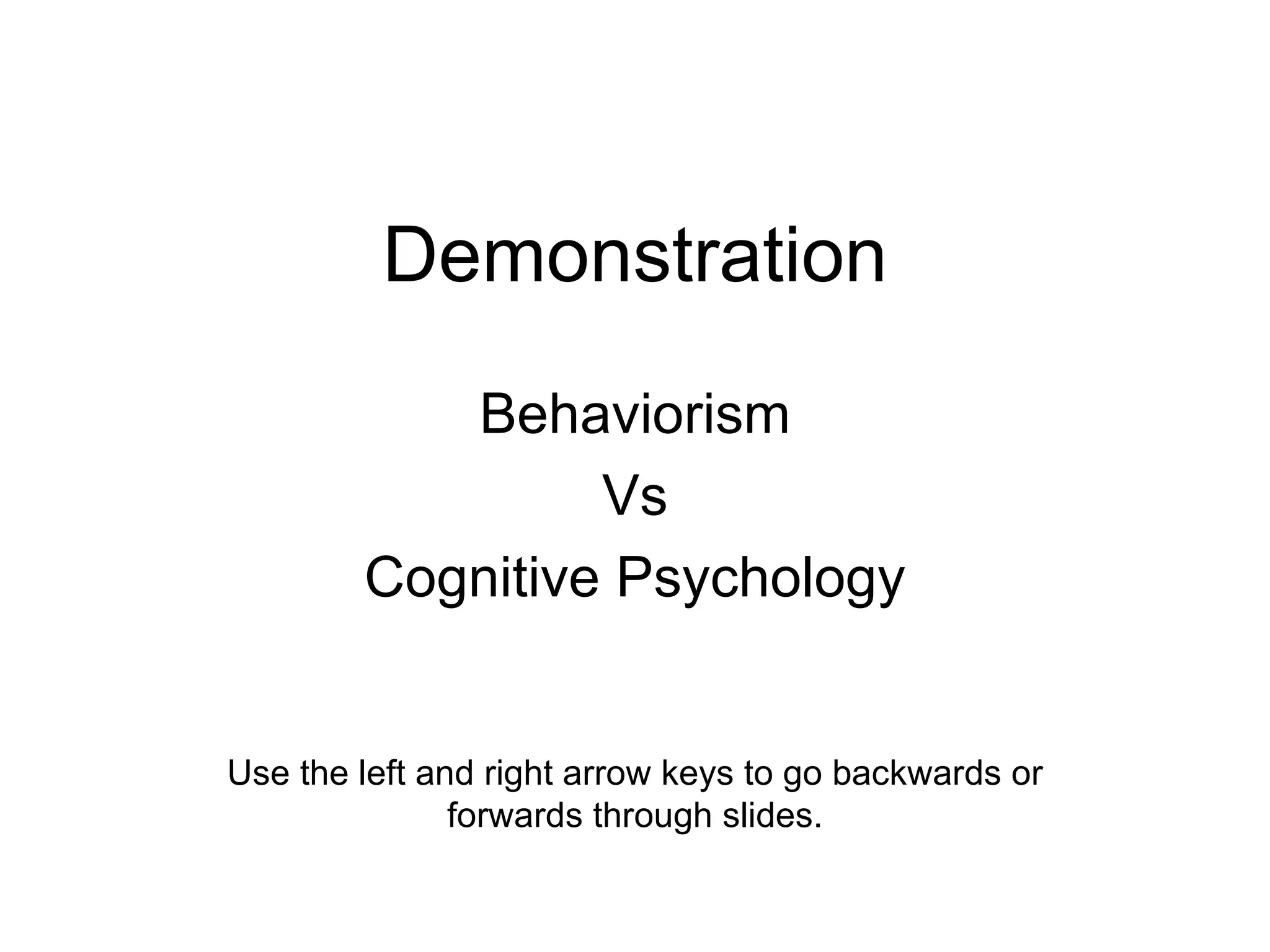 Behaviorism vs cognitive black box | PPS
