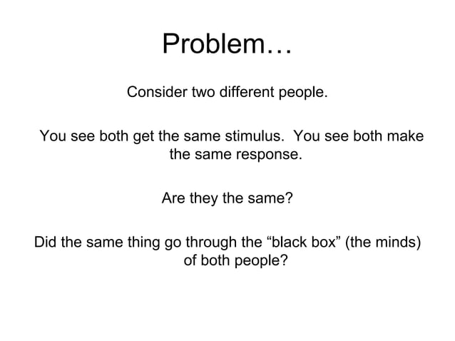 Behaviorism vs cognitive black box | PPS | Science