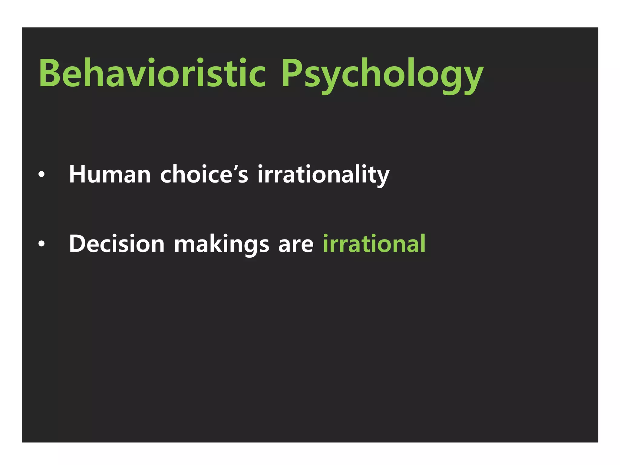 Behavioristic psychology & game theory | PPT