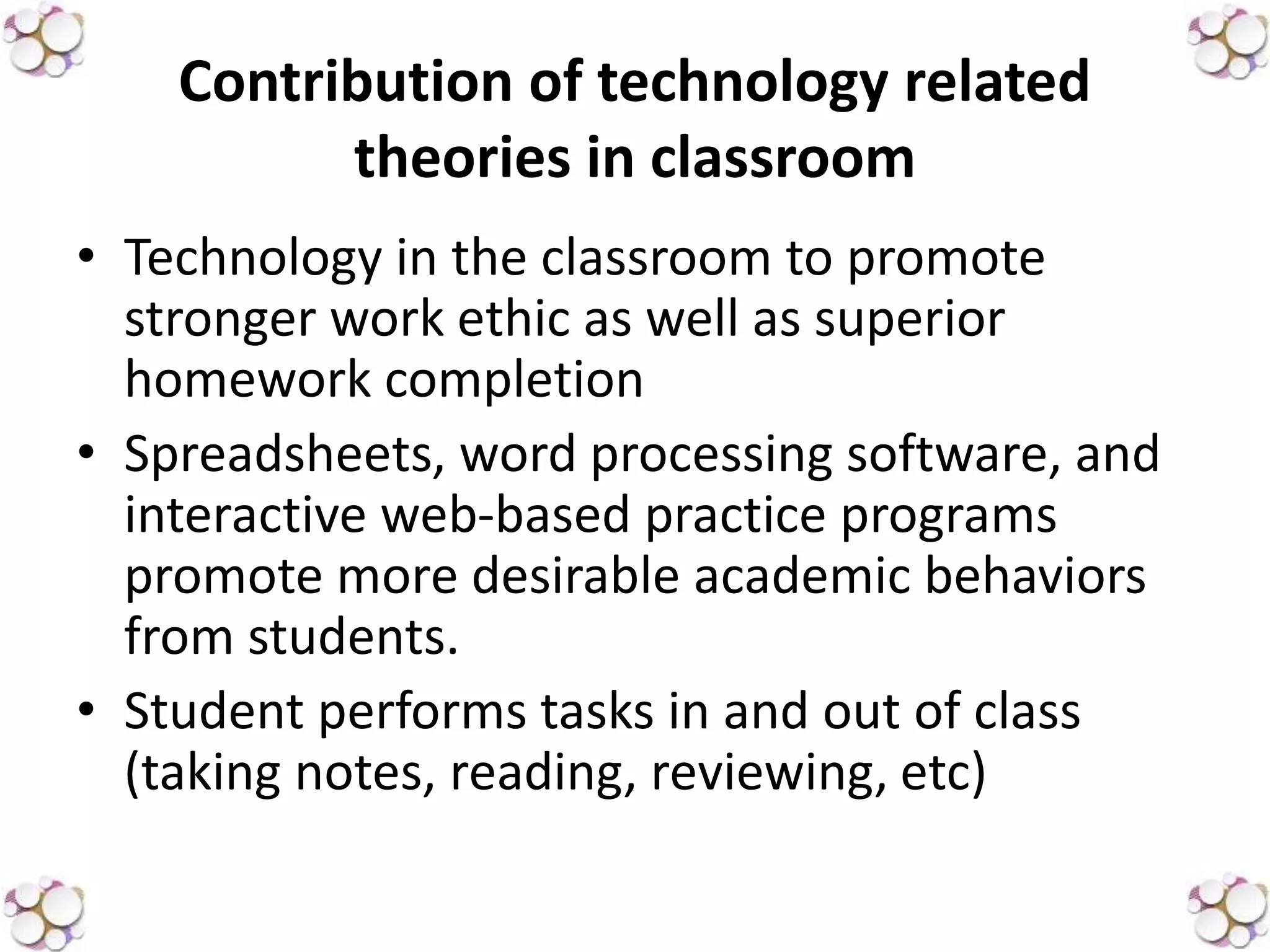 Behaviorist theory of learning and integration of technology | PPTX