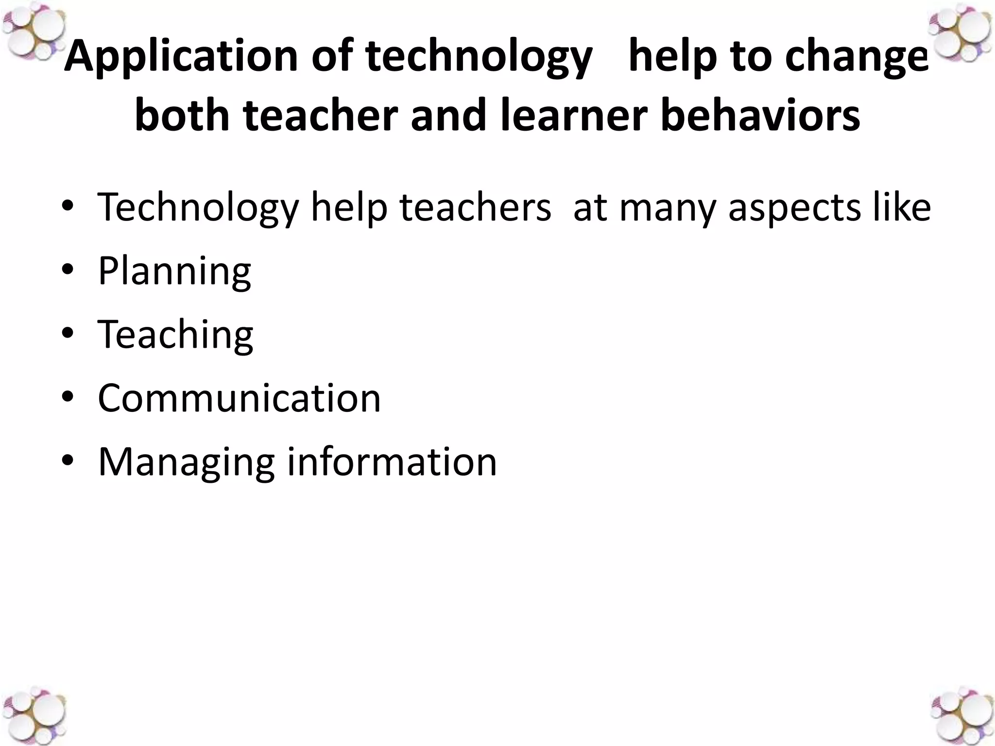 Behaviorist theory of learning and integration of technology | PPTX