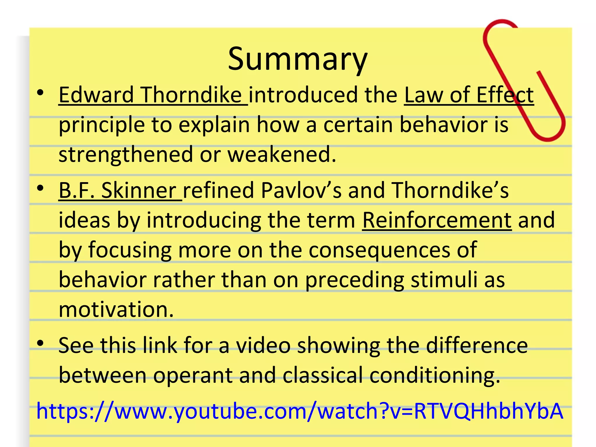 Behaviorist learning theories | PPT