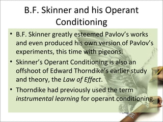 Behaviorist learning theories | PPT