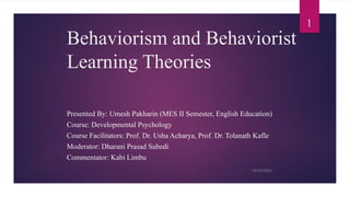 Behaviorist_Learning_Theories.ouuyyypptx | PPT