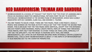 Behaviorist perspective report | PPTX