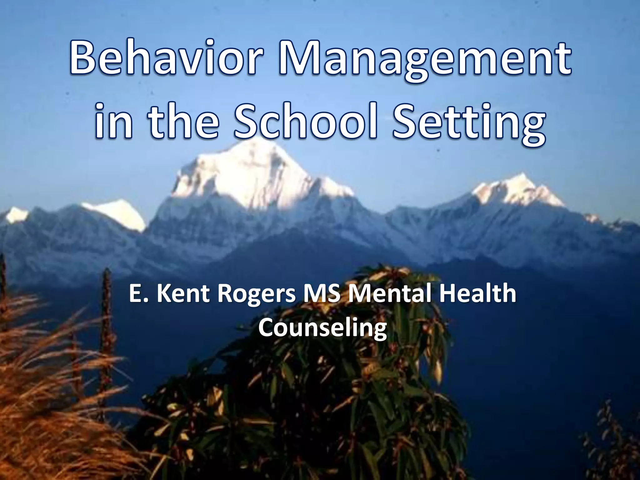 Behavior Management in Schools | PPTX