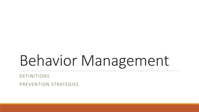 Behavior management | PPTX