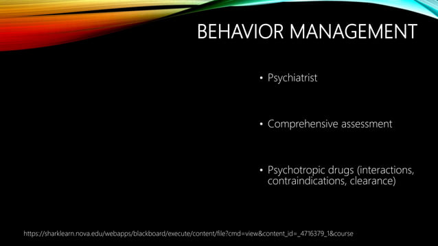 Behavior Management of Patients with Mental Disorders | PPT