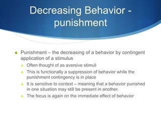 Behavior mod decreasing behavior | PPTX | Law