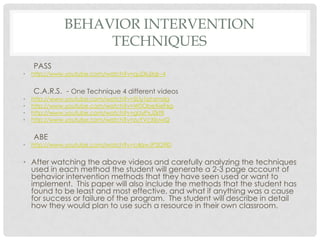 Behavior modifications activity | PPTX