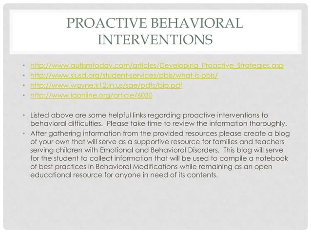 Behavior modifications activity | PPTX