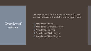Behavior of Company Presidents: Leadership in the Automobile Industry ...
