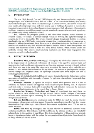 BEHAVIOR OF HIGH STRENGTH FIBER REINFORCED CONCRETE UNDER SHEAR | PDF