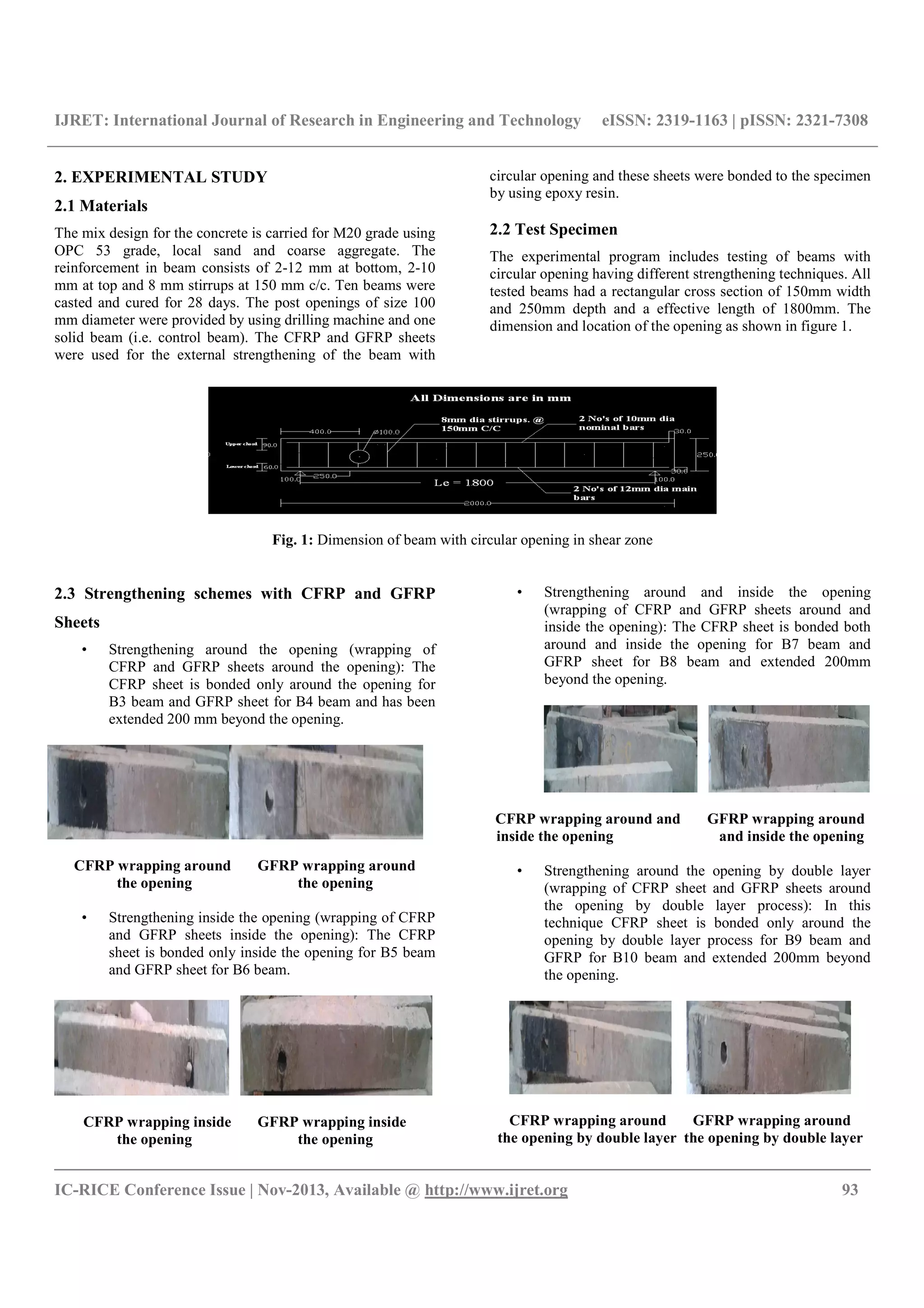 Behavior of r.c.c. beam with circular opening strengthened by cfrp and ...