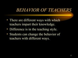 Behavior of teachers | PPT