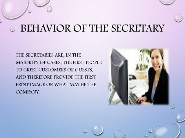 Behavior of the secretary and etiquette and protocol | PPTX