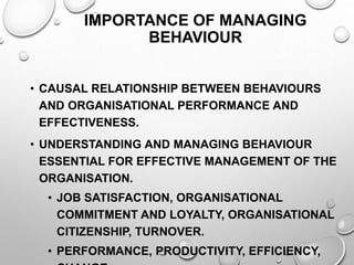 Conceptual framework for Behavior & performance | PPTX