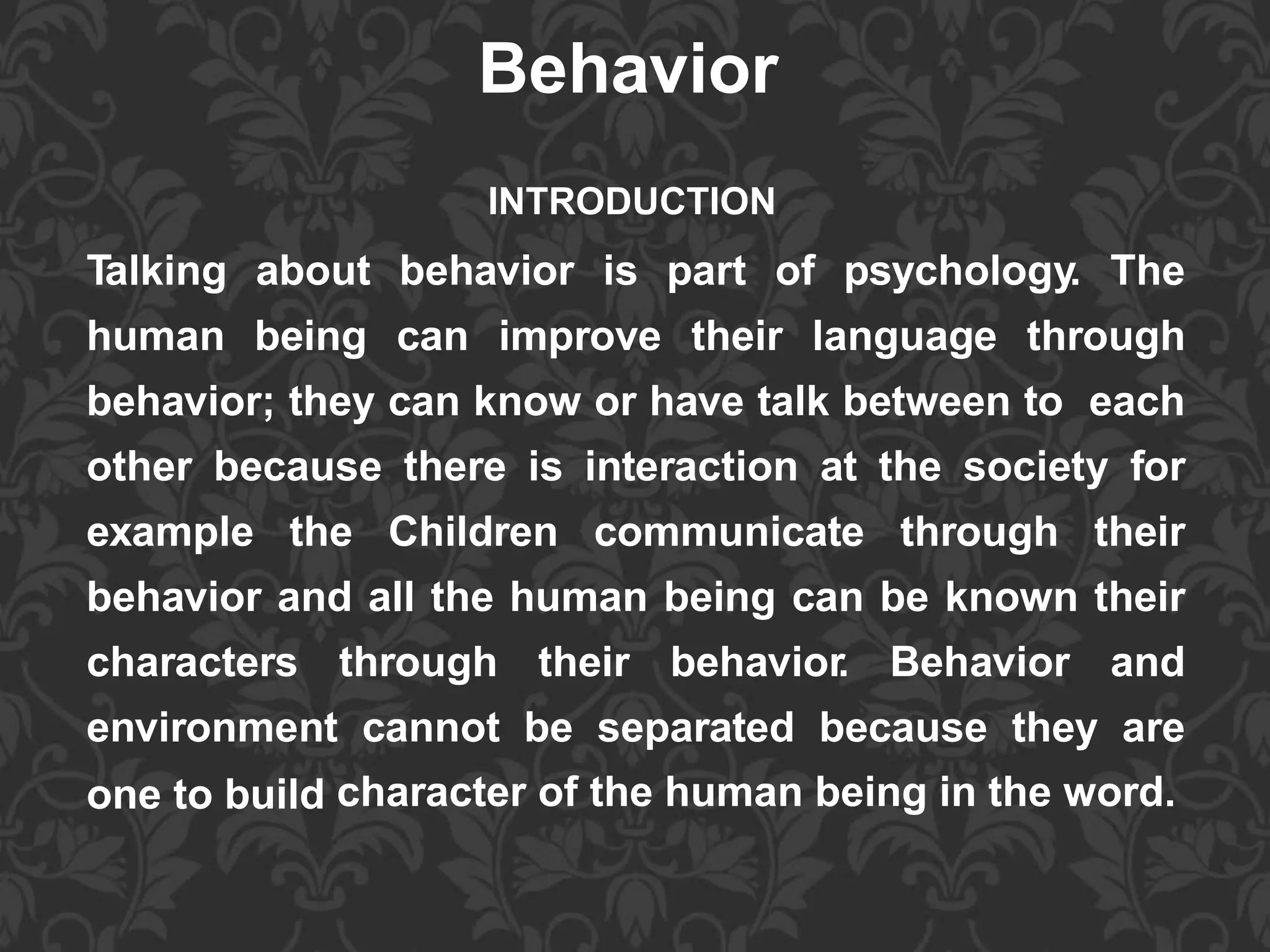 Behavior ppt | PPTX