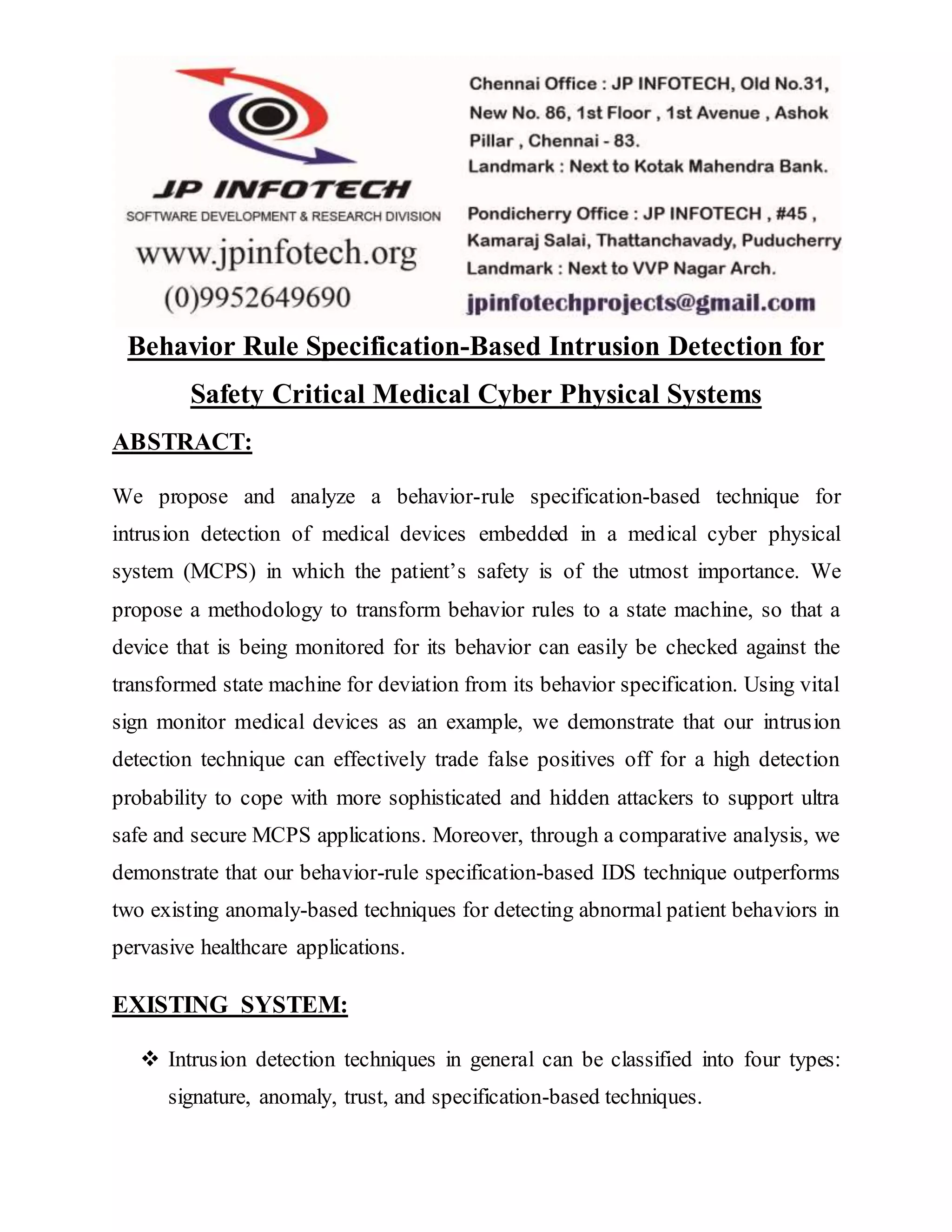 Behavior rule specification based intrusion | DOCX | Internet Safety | Parenting
