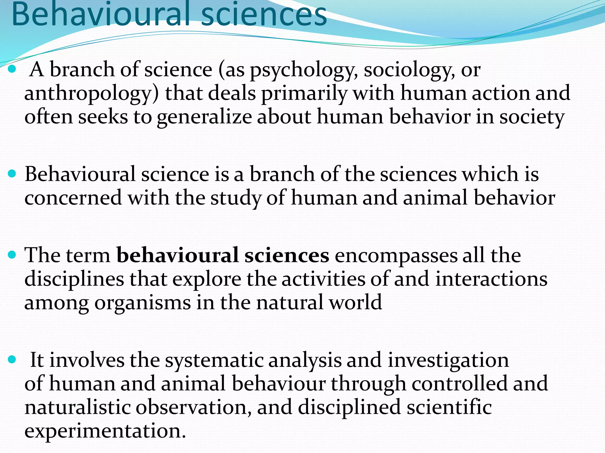Behavior sciences | PPTX