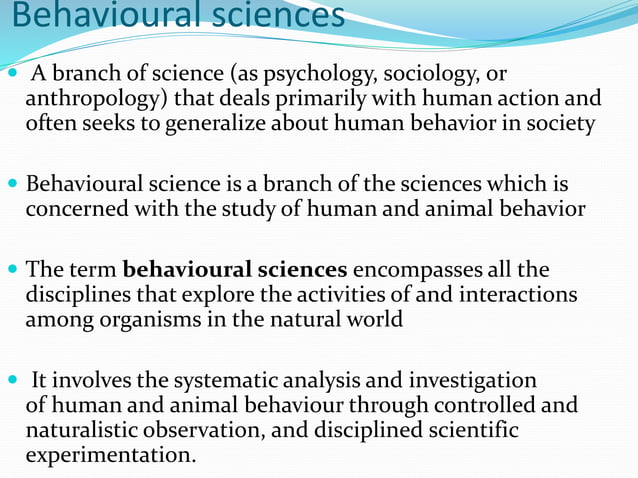 Behavior sciences | PPTX