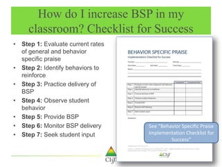 Behavior Specific Praise | PPTX