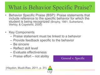 Behavior Specific Praise | PPTX