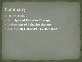 Behavior therapy | PPTX