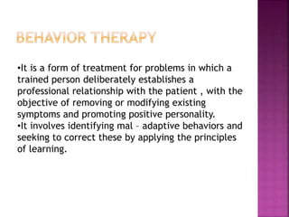 Behavior therapy, MHN | PPTX