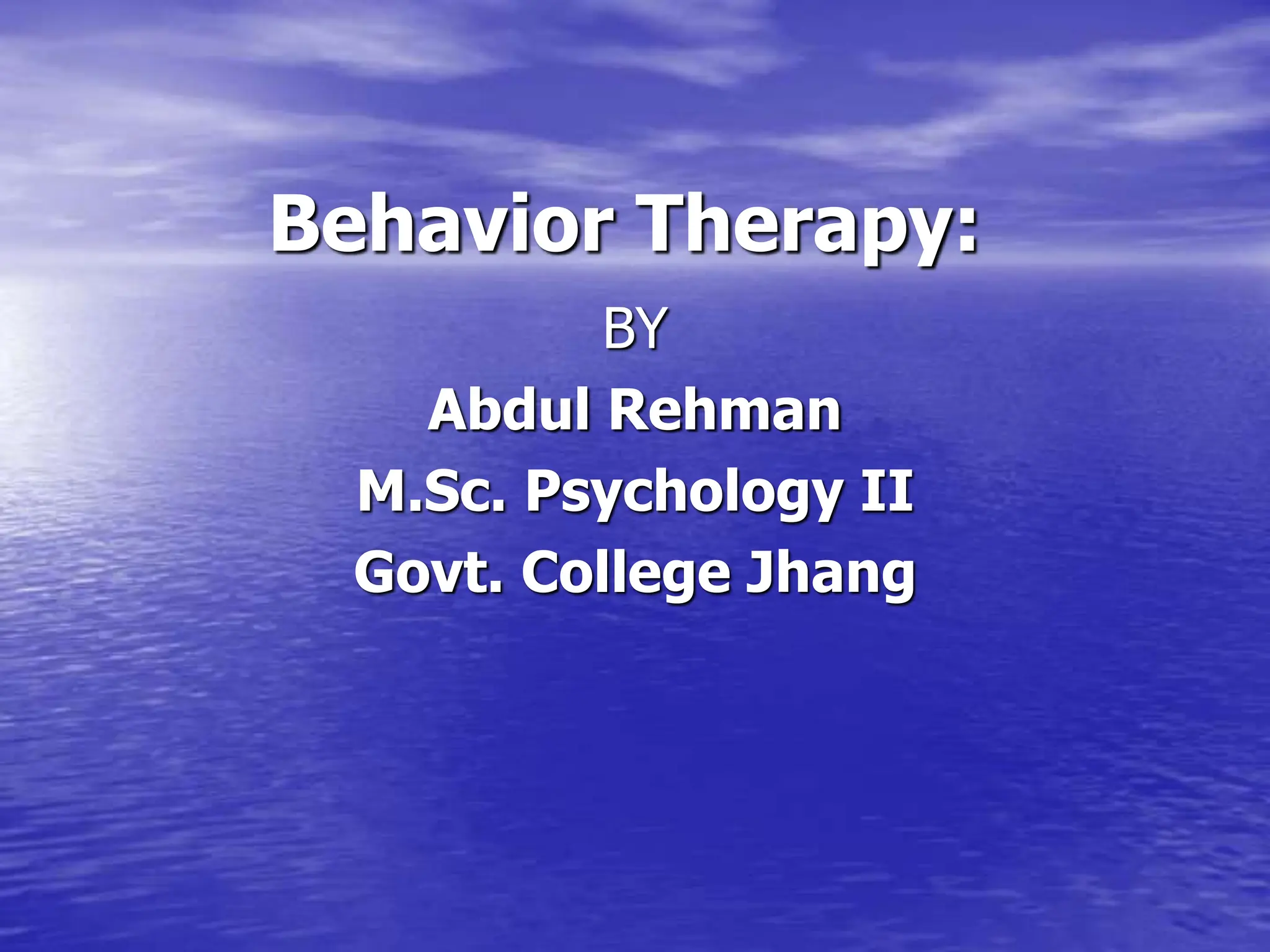 Behavior Therapy.ppt