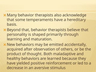 Introductory primer to behaviour therapy | PPTX