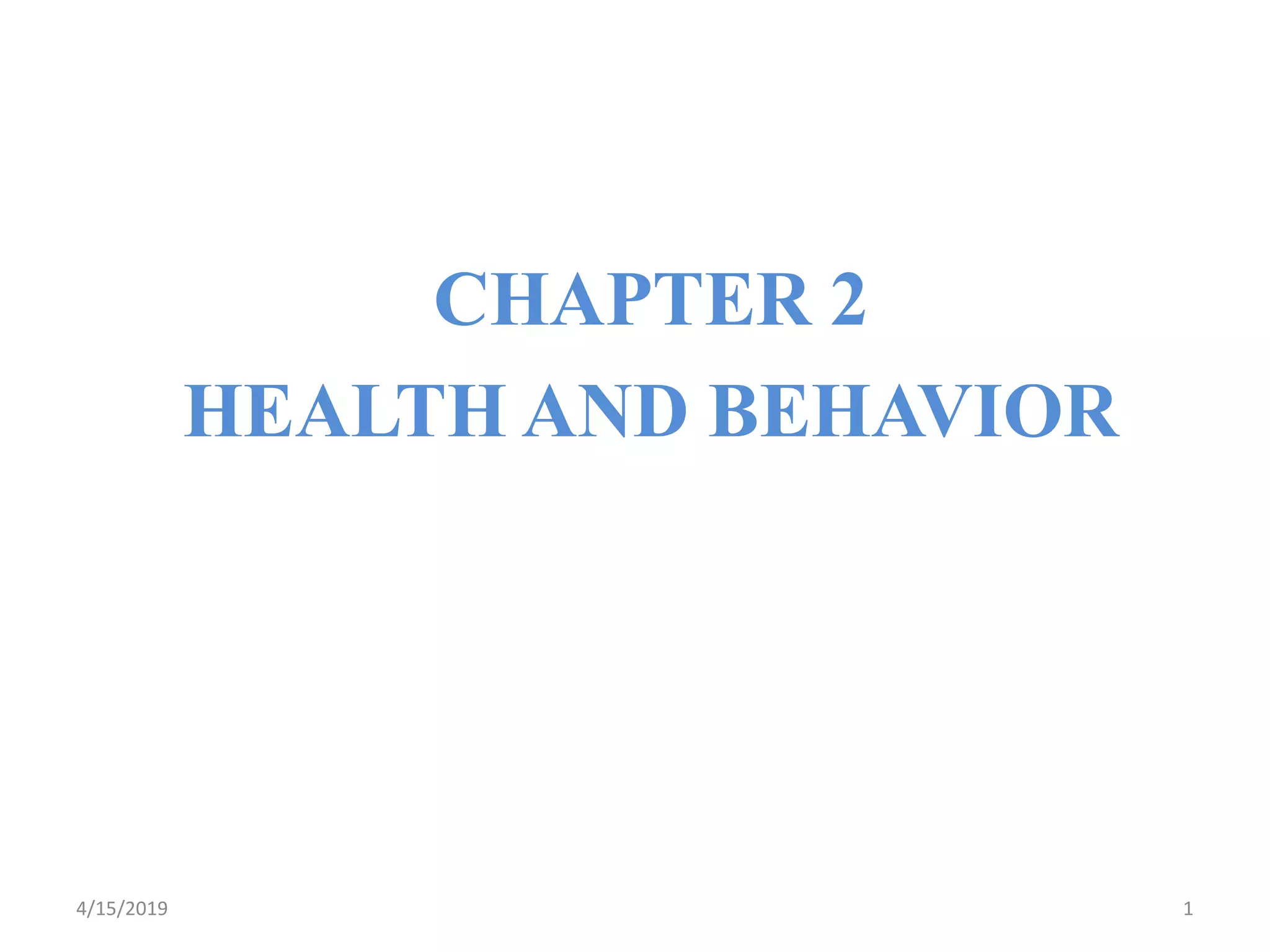 health and behavior | PPTX
