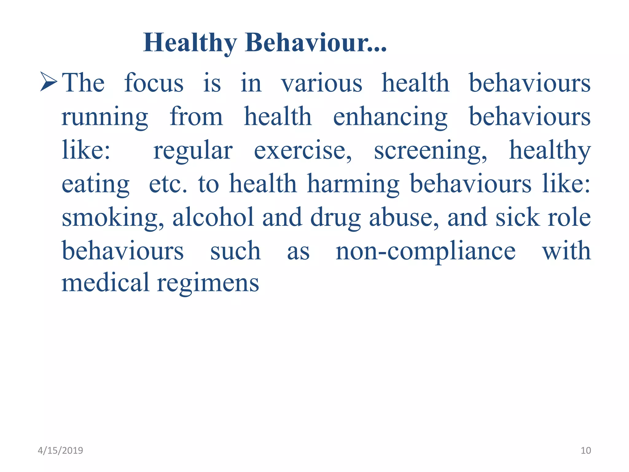 health and behavior | PPTX