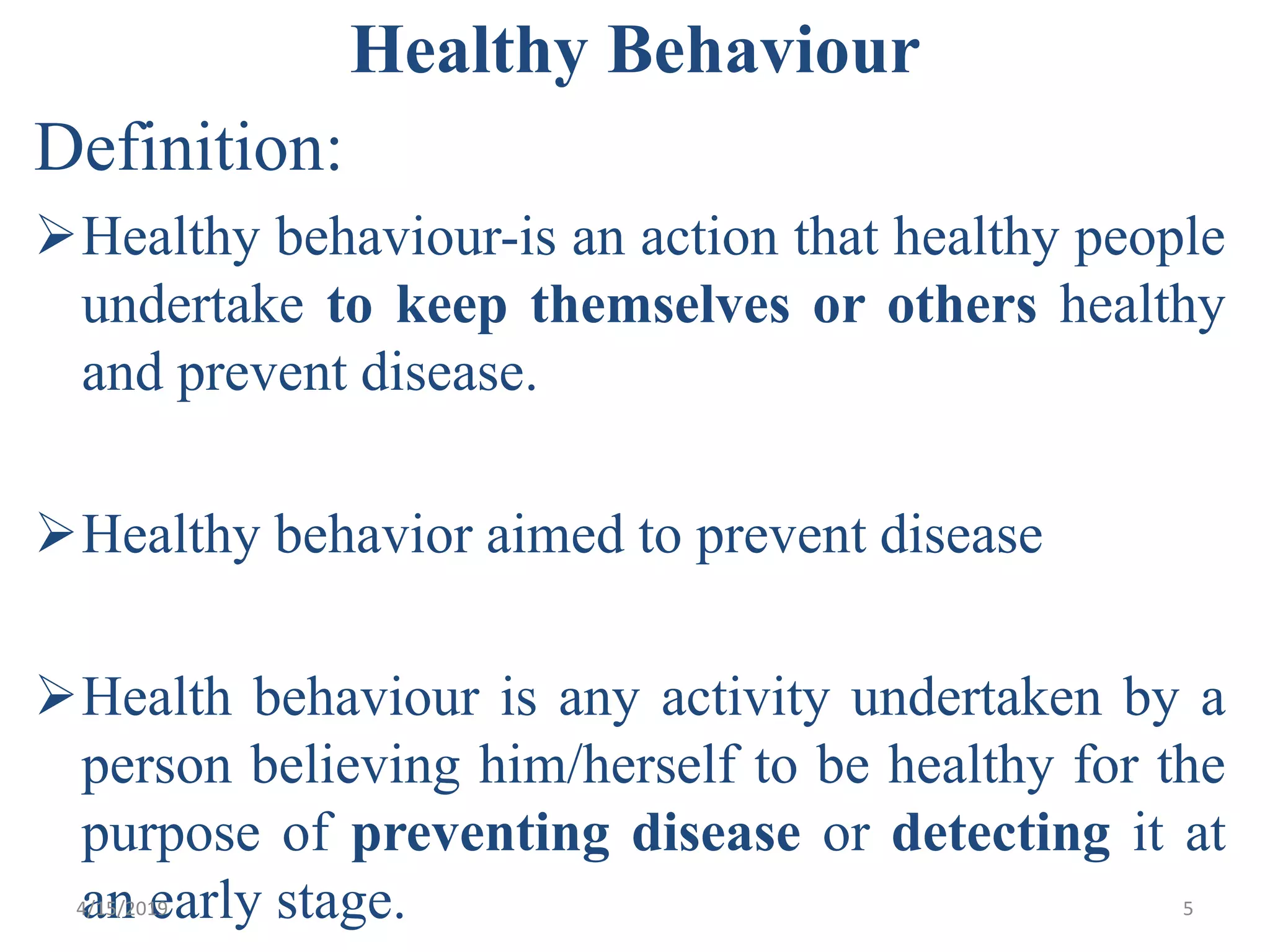 health and behavior | PPTX