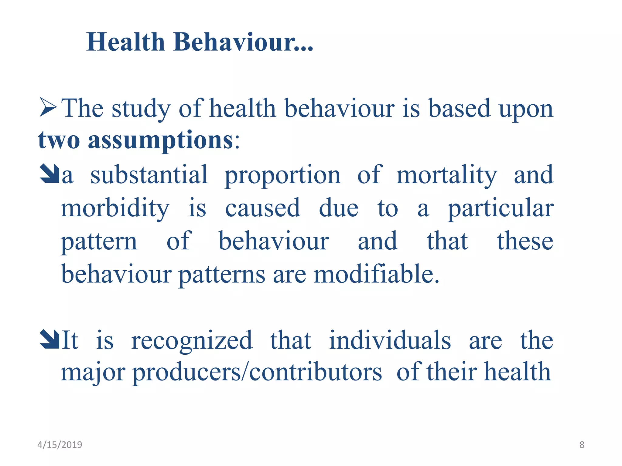 health and behavior | PPTX