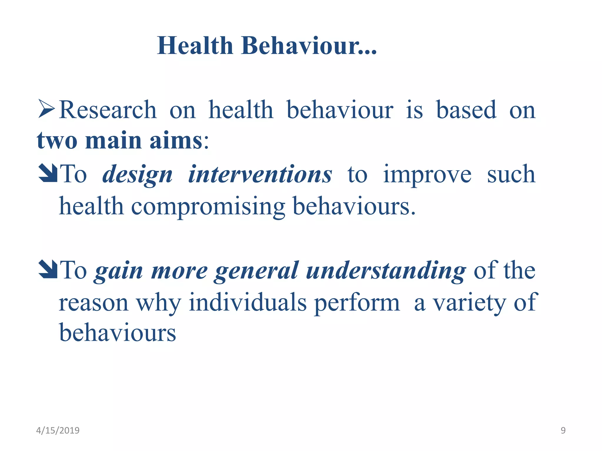 health and behavior | PPTX