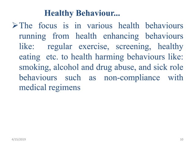 health and behavior | PPTX