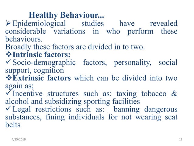 health and behavior | PPTX