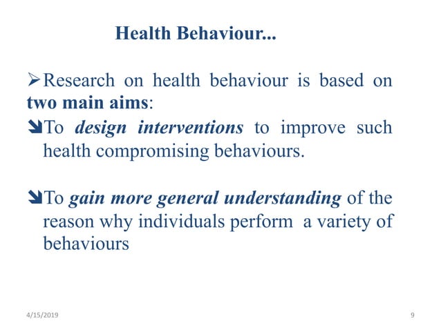 health and behavior | PPTX