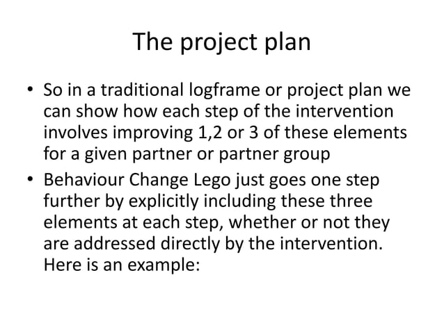 Behaviour change Lego | PPT