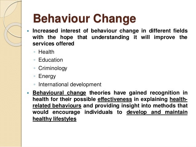 Behaviour change