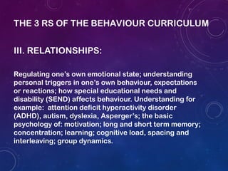 Behaviour-for-Learning The 3 R's of change | PPT